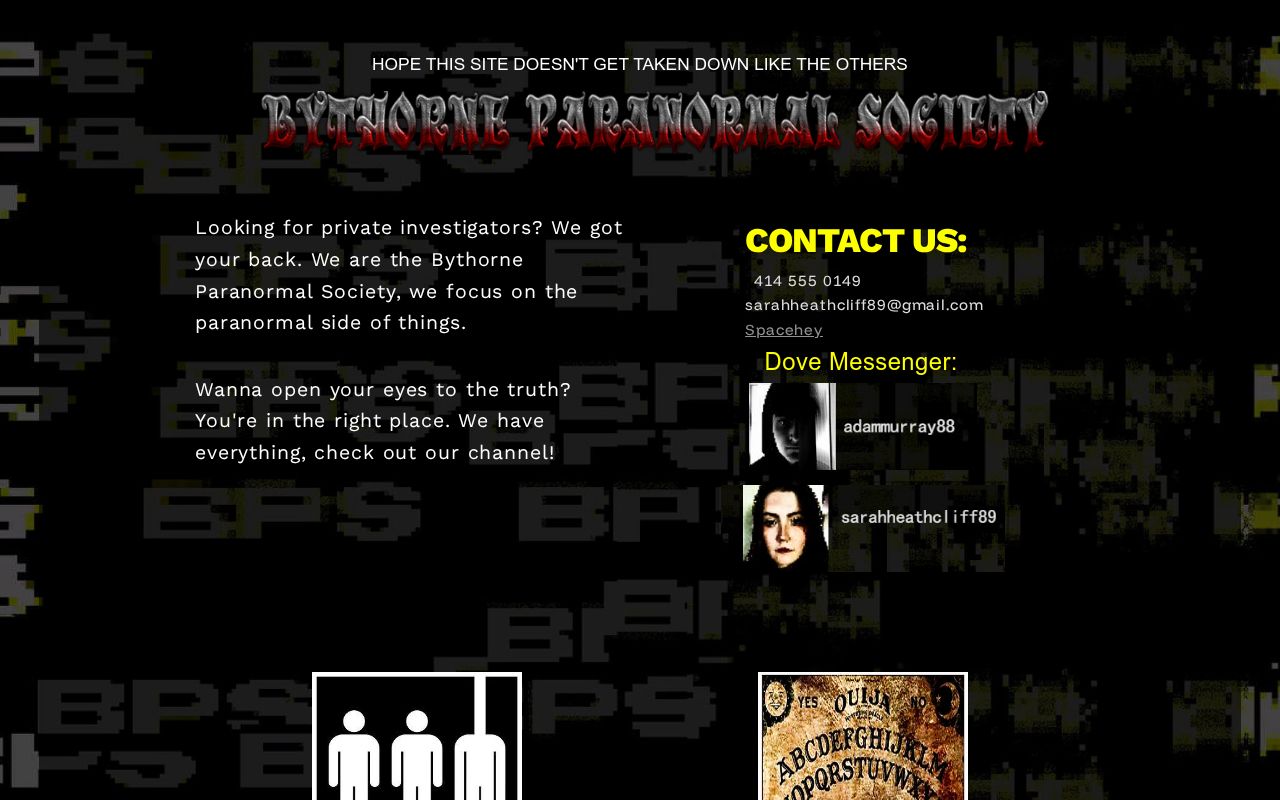 BYTHORNE PARANORMAL SOCIETY
